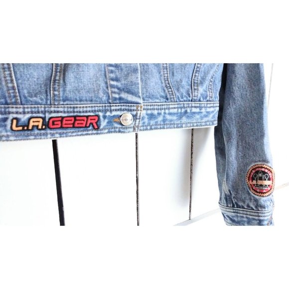 L.A. Gear | Jackets & Coats | Vintage La Gear Patch Cropped Blue Denim ...